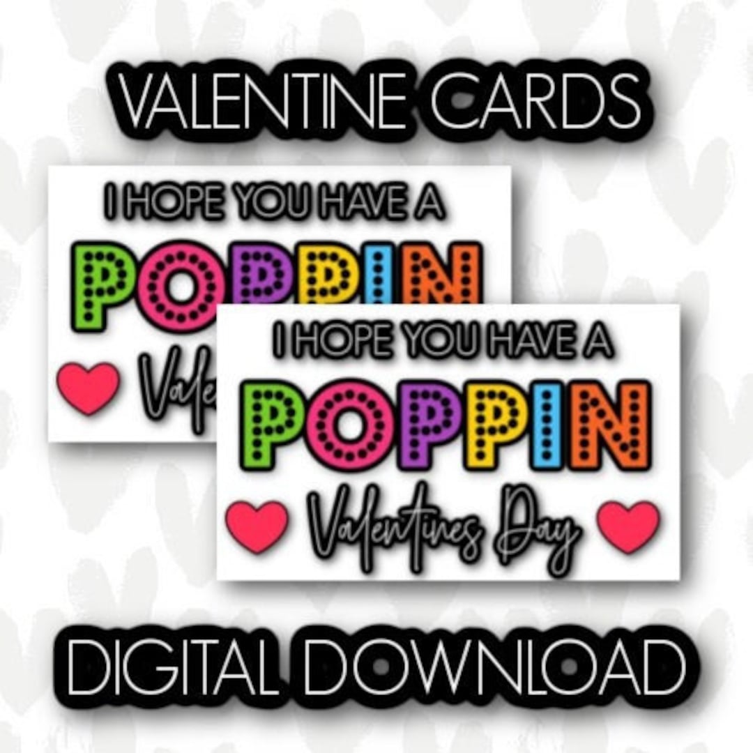 Pop It Valentine Printable Cards - Etsy