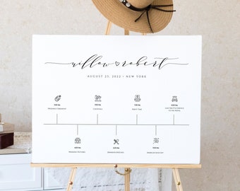 Infographic Wedding Program, Ceremony Program Template, Editable ...