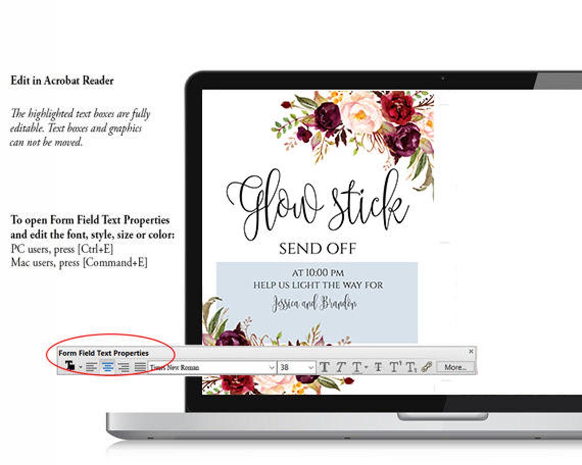 Send Off Printable Send Off Sign Glow Stick Send Off Ideas | Etsy