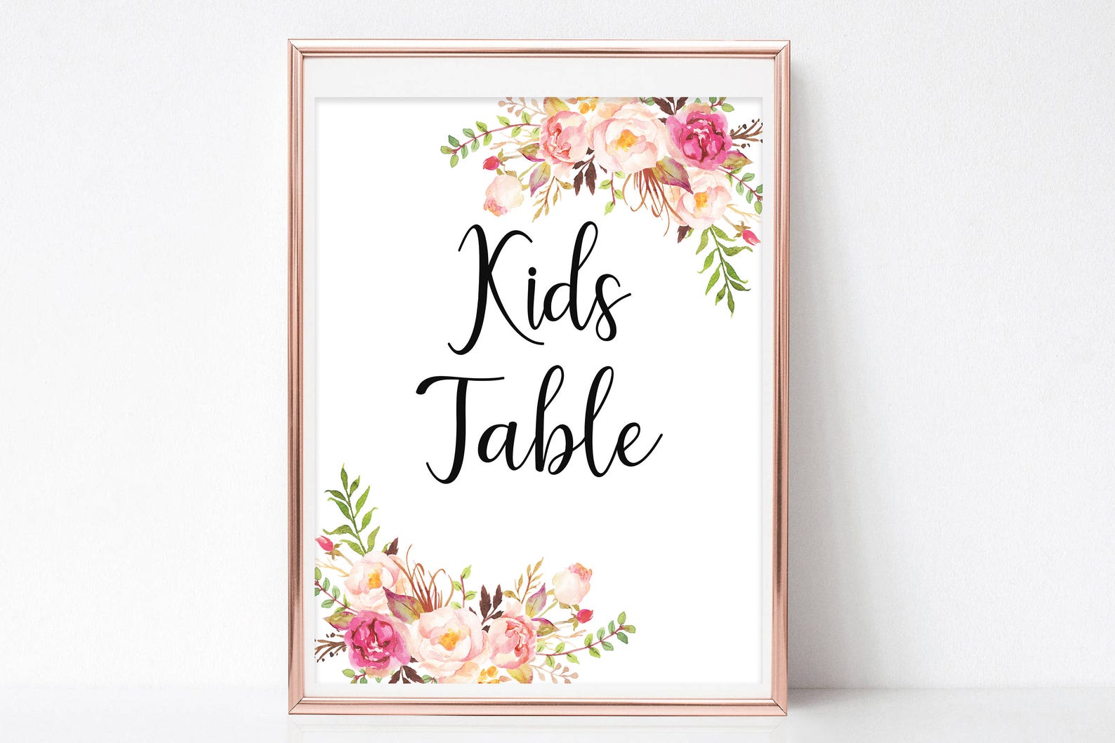 Printable Kids Table Wedding Sign Floral Kids Table Sign - Etsy