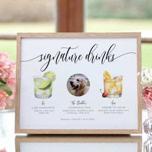 Printable Signature Cocktails Sign, Editable Signature Cocktails ...