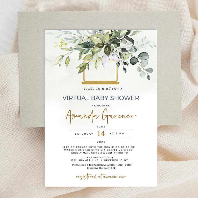 Virtual Baby Shower Invitation - Etsy