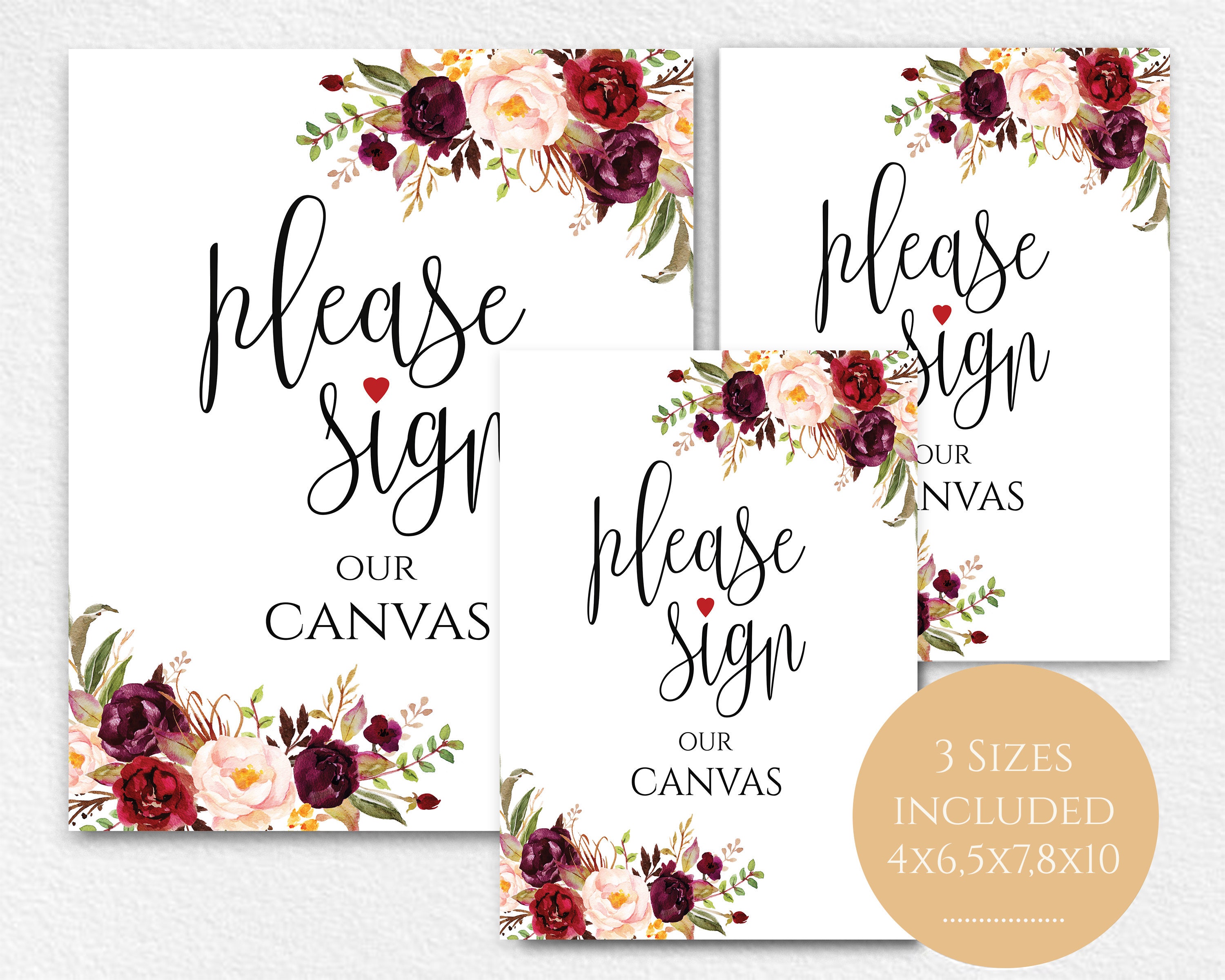 Printable Please Sign Template Please Sign Our Canvas | Etsy