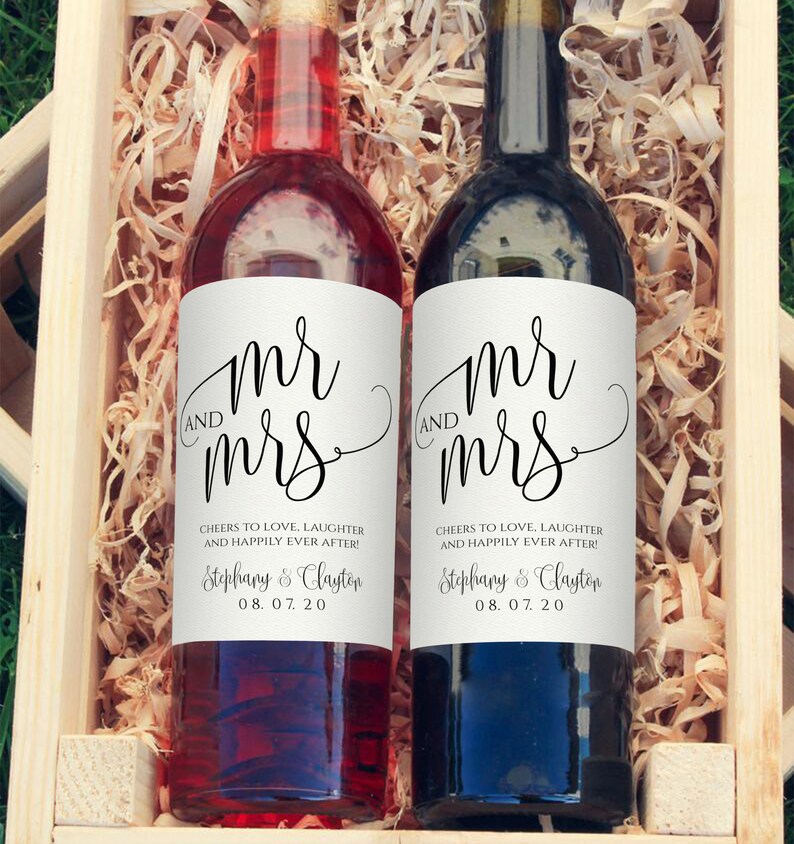 DIY Wedding Wine Labels Wine Bottle Label Printable Wedding | Etsy