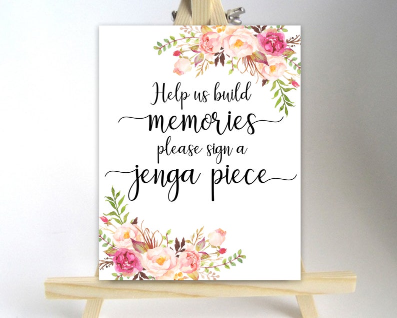 Guestbook Sign Help Us Build Memories Please Sign Jenga Piece | Etsy