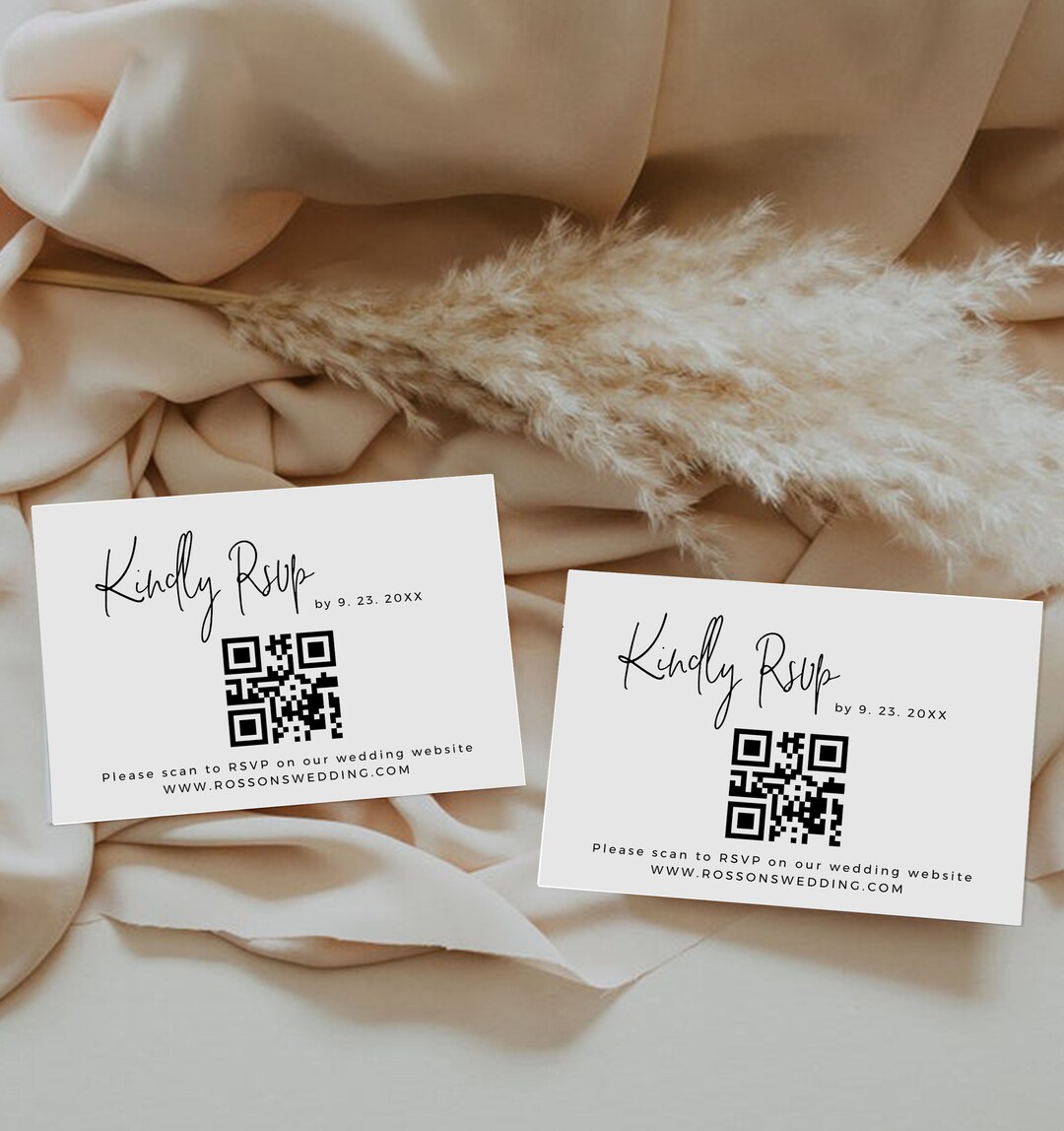 Response Card Template, RSVP Online Card, Minimalist Wedding Replay ...