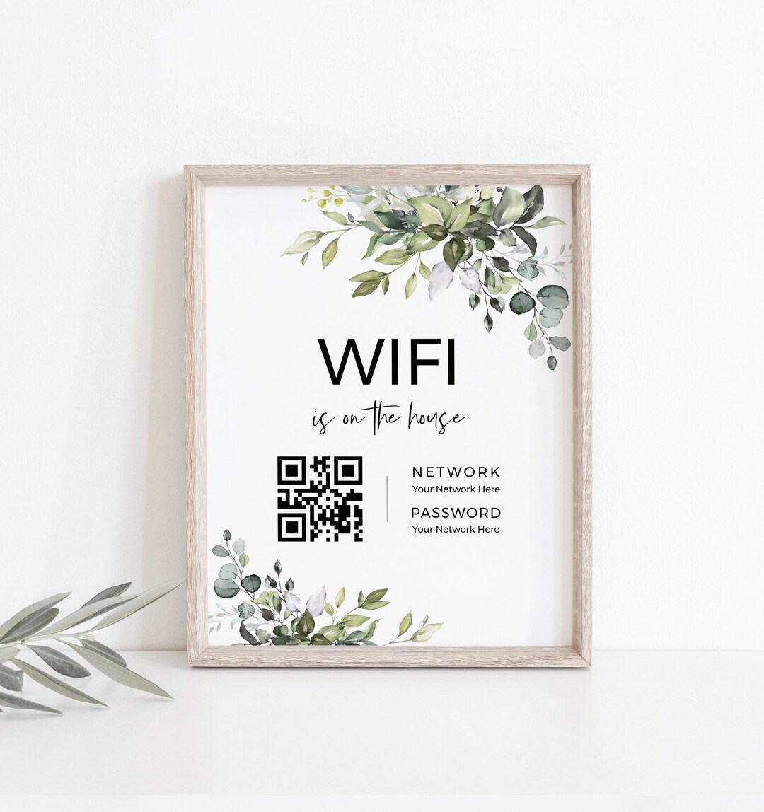 Wifi Sign Printable, Wifi Sign, Wifi Code, Wifi Password, Custom Wifi ...