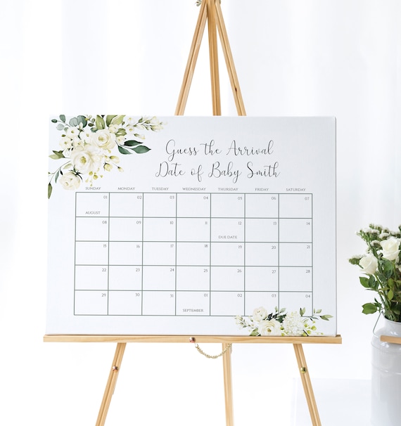 Due Date Calendar Baby Birthday Calendar Editable Baby | Etsy