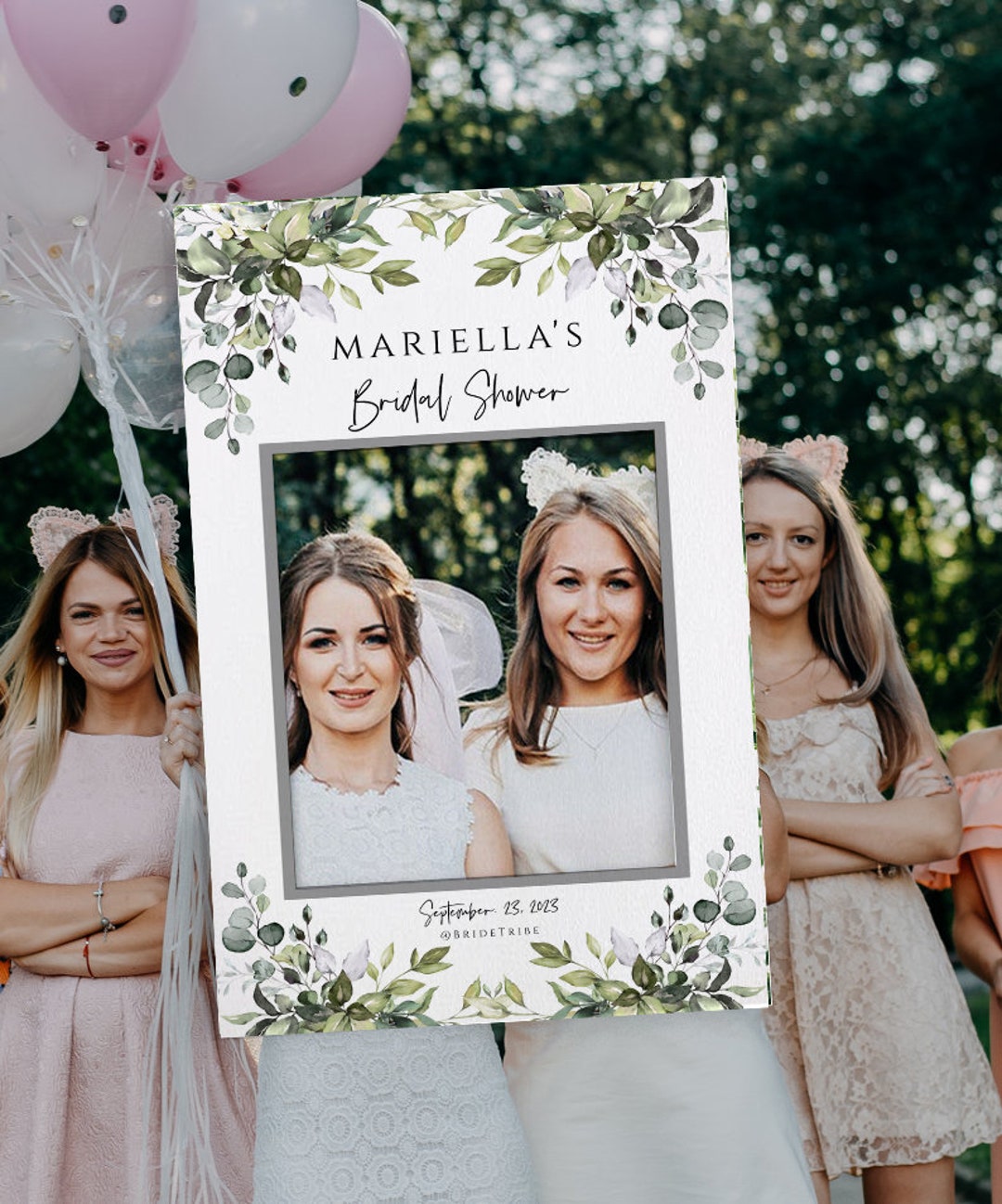 Greenery Photo Prop Frame, Eucalyptus Bridal Shower, Wedding Prop ...