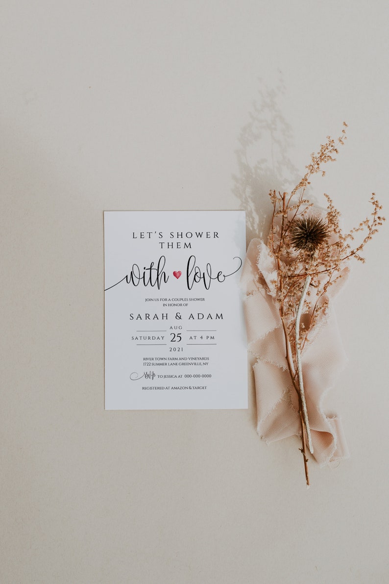 Couples Shower Invitation, Printable Wedding Shower Invite, Instant ...