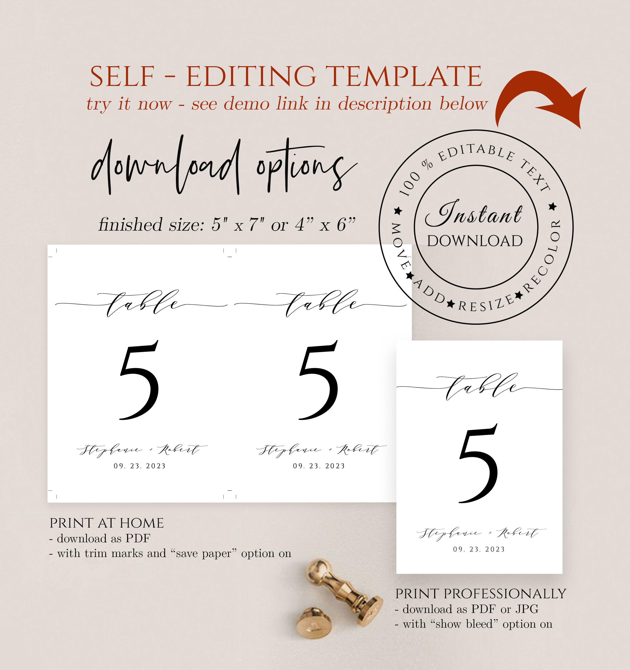 DIY Wedding Table Numbers Printable Wedding Minimalist Table - Etsy