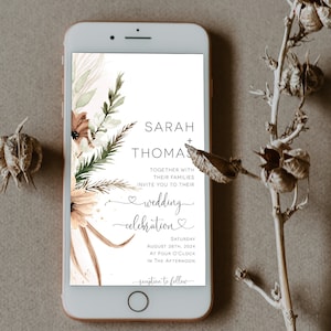 Digital Wedding Invitation, Electronic Wedding Invitation, Wedding ...