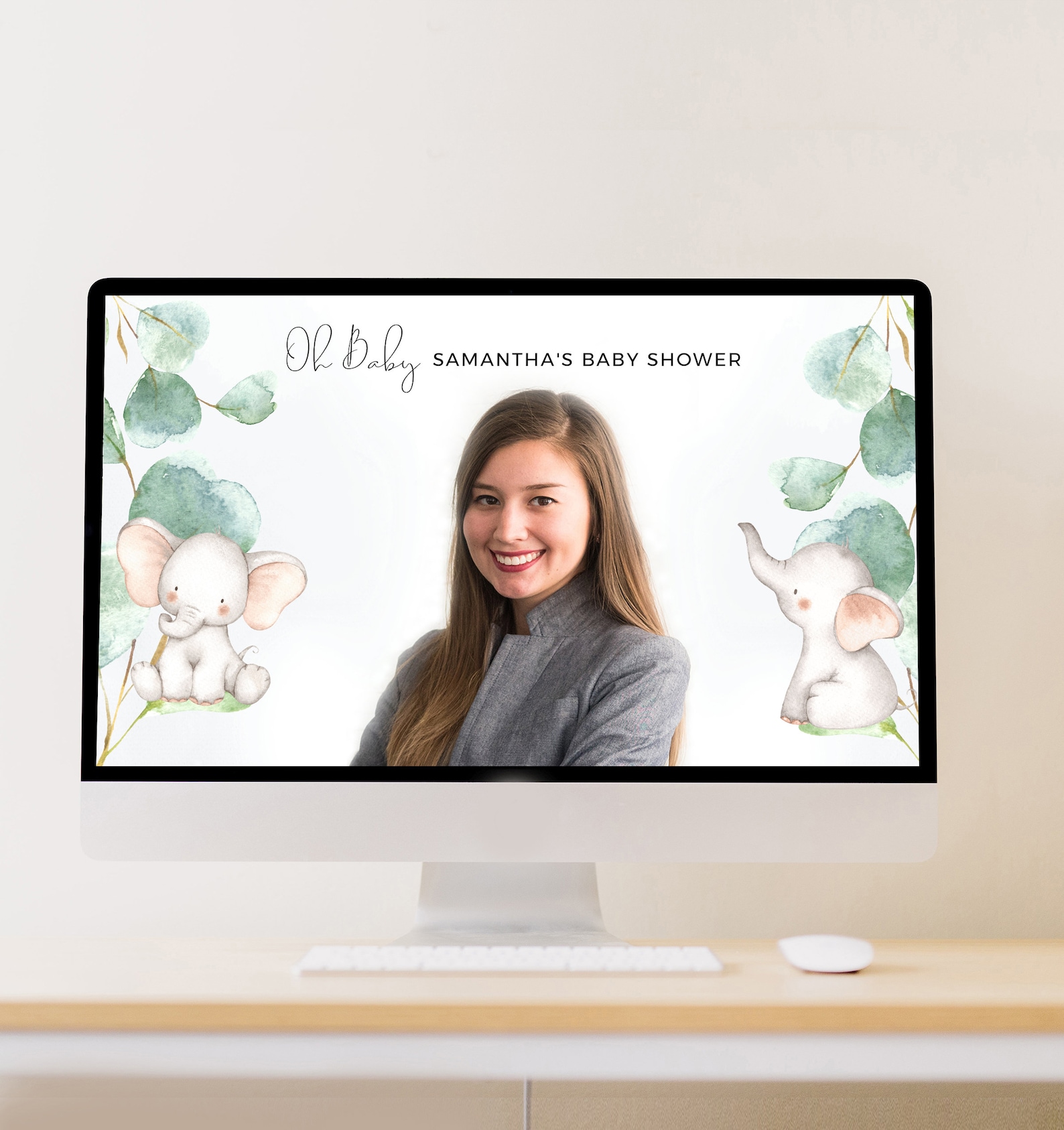 Zoom Background Virtual Baby Shower Social Distance Party | Etsy