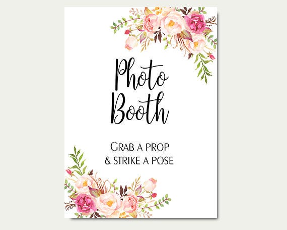 Printable Photo Booth Sign Printable Wedding Photo Booth Sign | Etsy