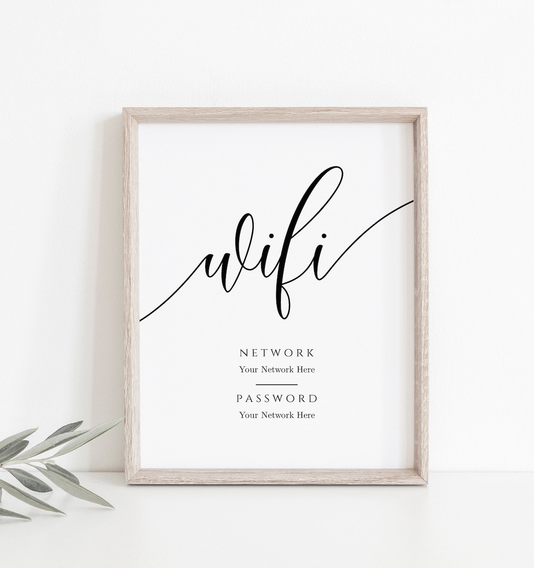 Wifi Password Sign Printable, Editable Wifi Sign Template, 4x6, 5x7 ...