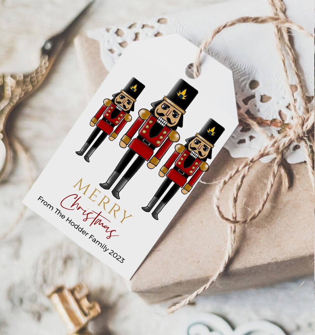 Nutcracker Christmas Gift Tag, Christmas Tags, Printable Holiday Gift ...
