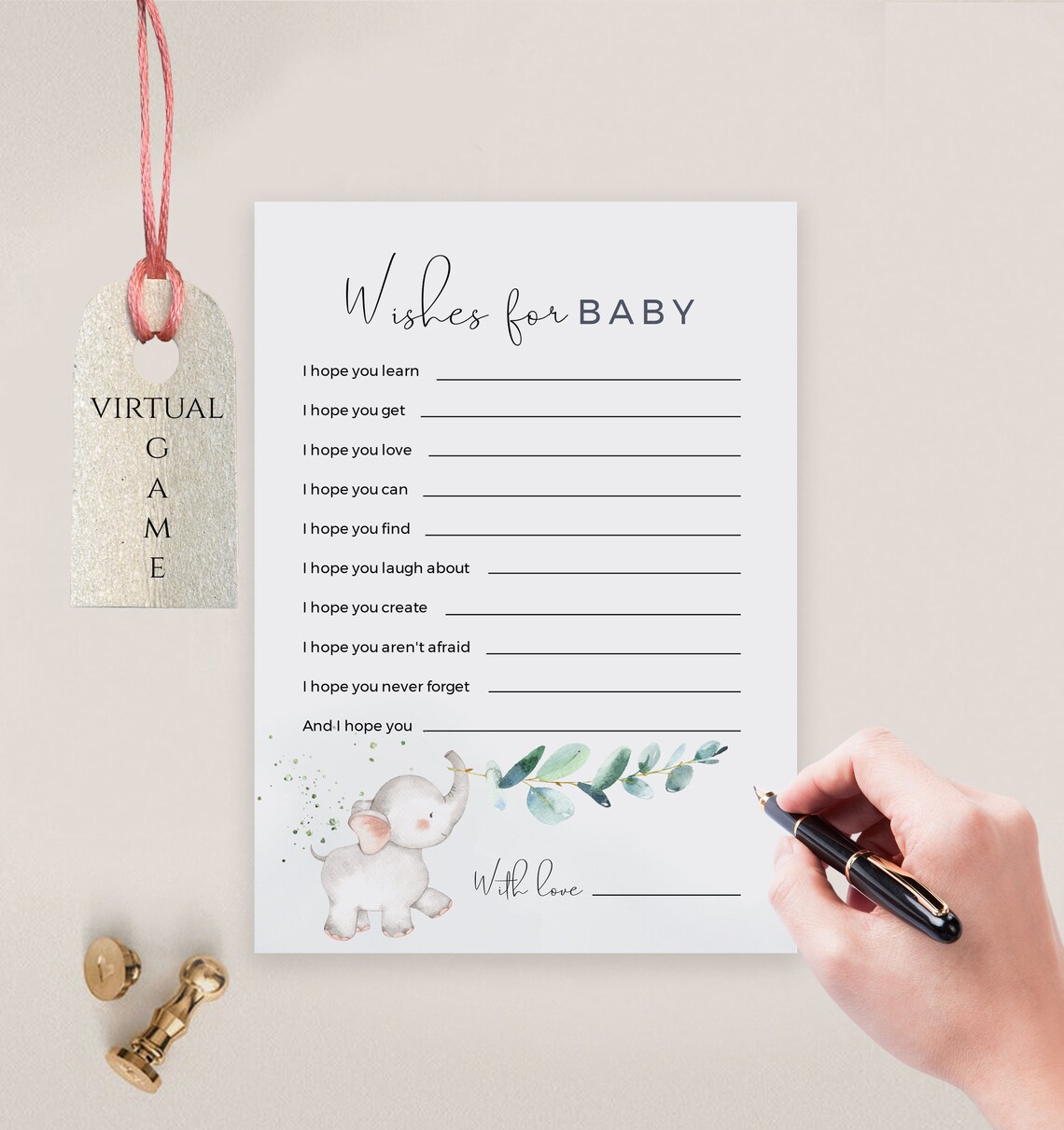 Baby Wish Cards Wishes for Baby Cards Baby Advice Virtual & - Etsy