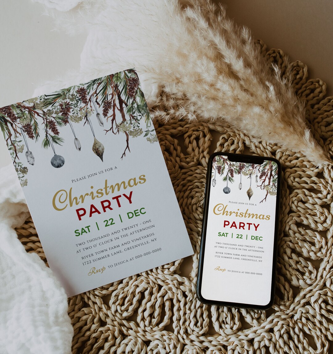 Editable Christmas Party Invitation Digital Christmas Party - Etsy