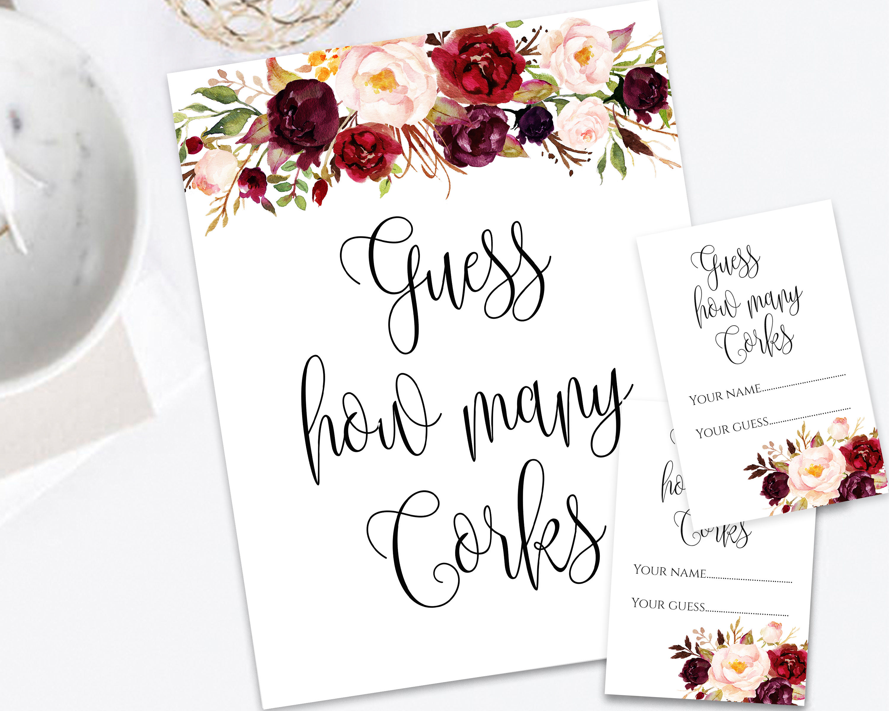 Printable Guess How Many Corks in the Jar Sign Printable Sign | Etsy