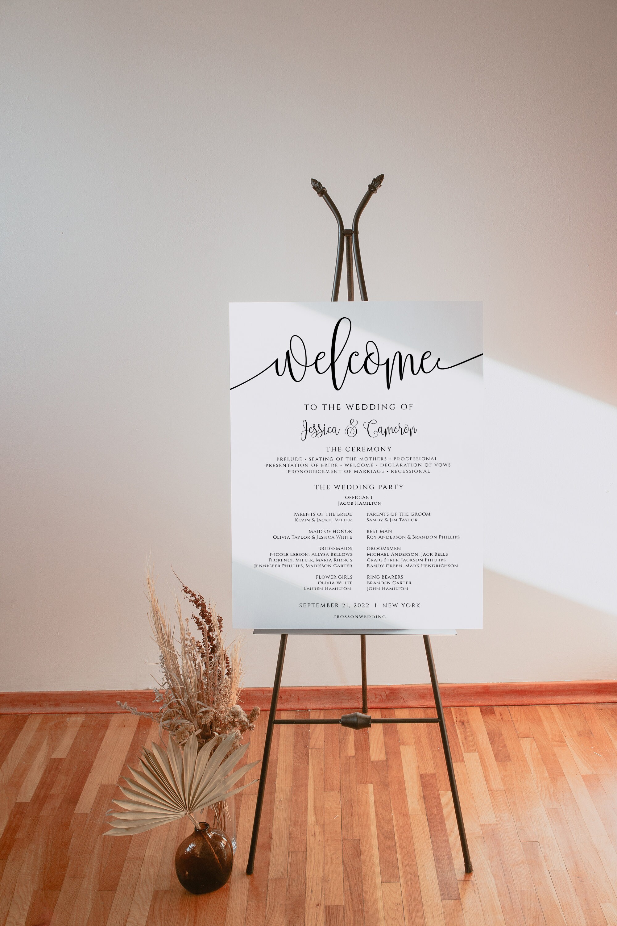 Wedding Welcome Program DIY Wedding Program Poster Wedding | Etsy