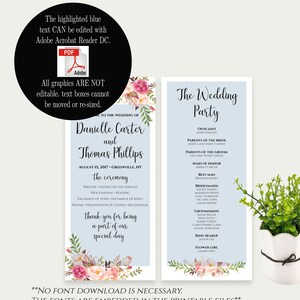 Wedding Program Template Wedding Program Printable Ceremony Printable Template Wedding Template ...