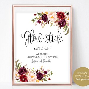 Send off Printable Send off Sign Glow Stick Send off Ideas Wedding ...