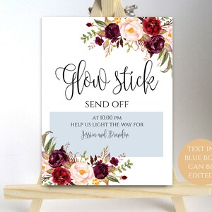 Send off Printable Send off Sign Glow Stick Send off Ideas Wedding ...