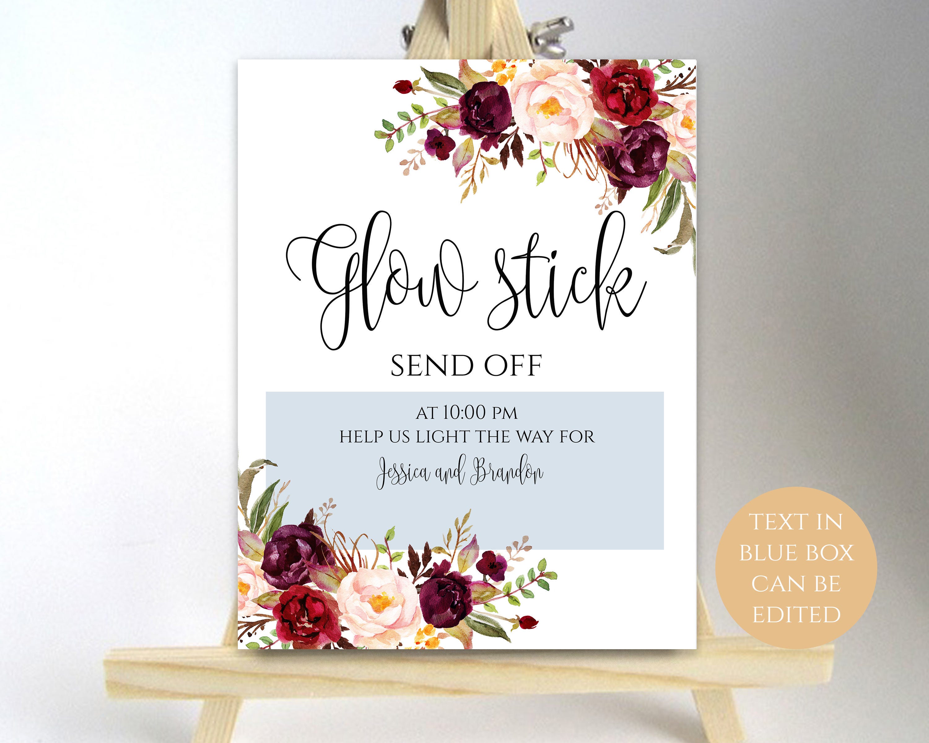 Send Off Printable Send Off Sign Glow Stick Send Off Ideas | Etsy