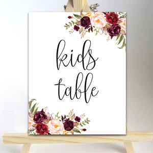 Kids Table Sign Kids Table Wedding Kids Wedding Table Sign for Kids ...