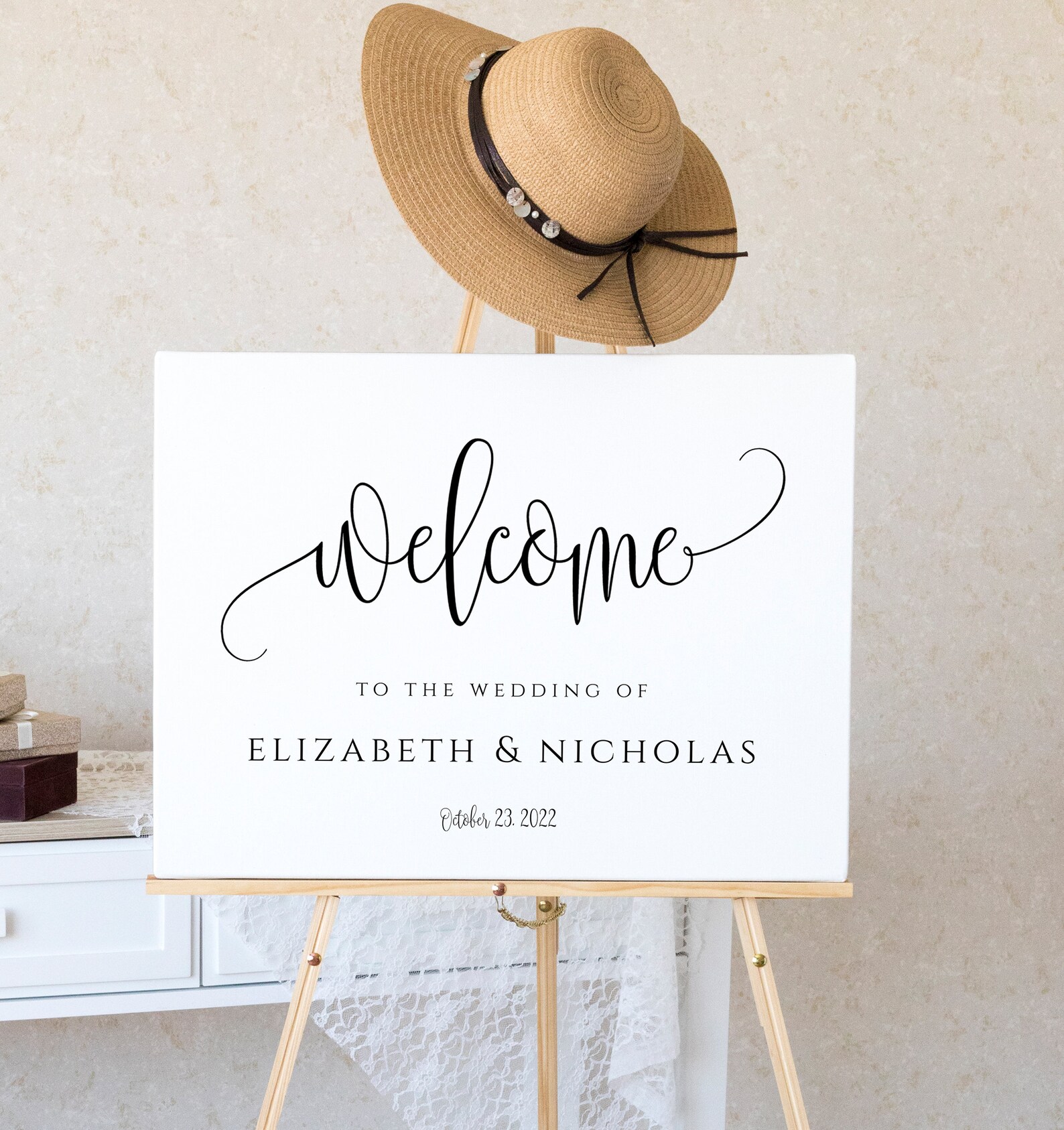 Calligraphy Wedding Welcome Sign Printable Welcome to Our - Etsy