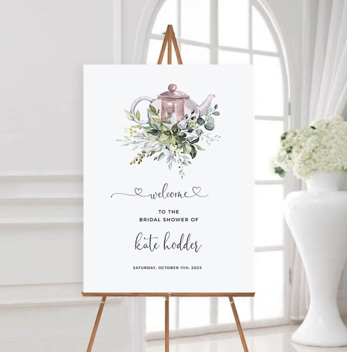 Tea Party Welcome Sign Template Printable Bridal Tea Shower - Etsy