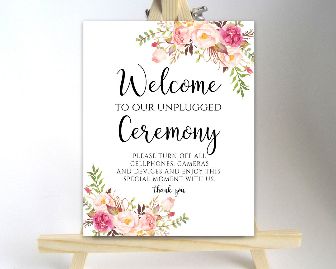 Printable Unplugged Ceremony Sign Unplugged Wedding Sign Turn off ...