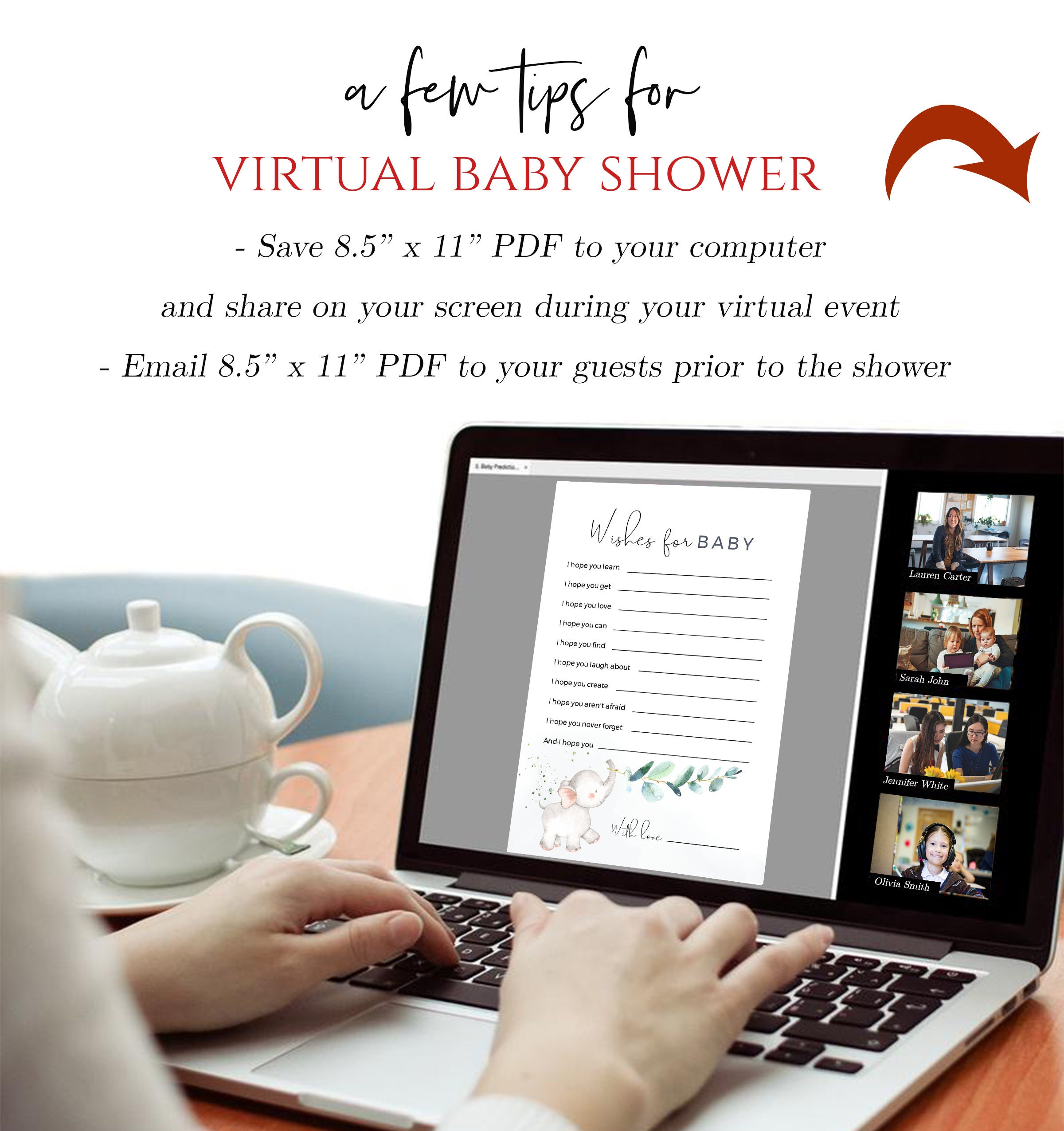 Baby Wish Cards Wishes for Baby Cards Baby Advice Virtual & | Etsy