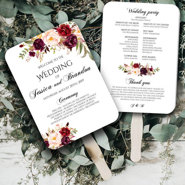 Wedding Program Fan - Etsy