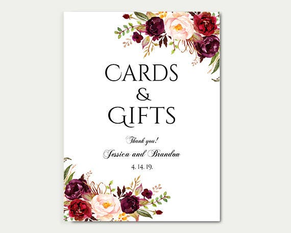 Personalized Cards and Gifts Sign Wedding Poster Gift Table | Etsy