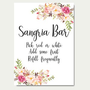 Sangria Bar Sign Party Sangria Sign Wedding Drink Sign Sangria Wedding ...
