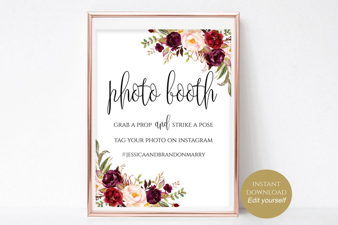 Photo Booth Sign Internet Sign Hashtag Sign Photobooth - Etsy