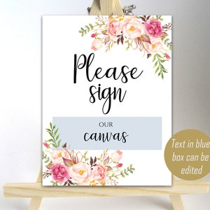 Printable Please Sign Template Please Sign Our Canvas, Guestbook, Globe ...