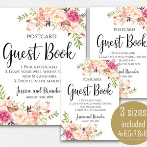 Postcard Guestbook Sign Printable Guest Book Sign Wedding Guestbook ...