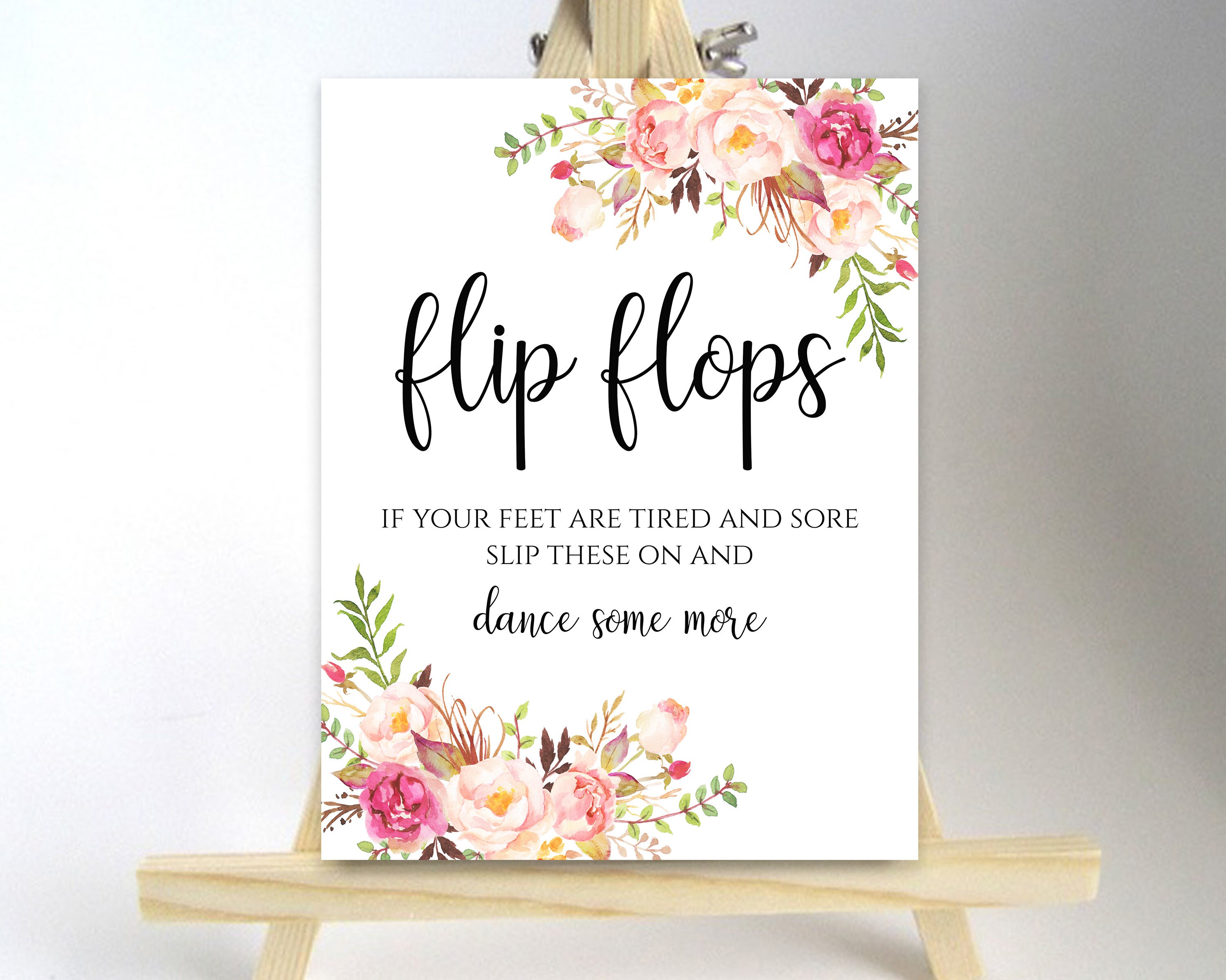 Flip Flops Printable Flip Flops Sign Dancing Shoes Printable | Etsy