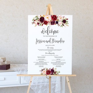 Printable Wedding Program Sign Welcome Sign Template Wedding Program ...