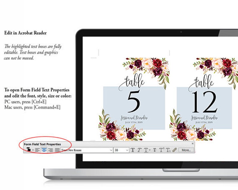 Personalized Table Numbers Editable Table Numbers Wedding | Etsy