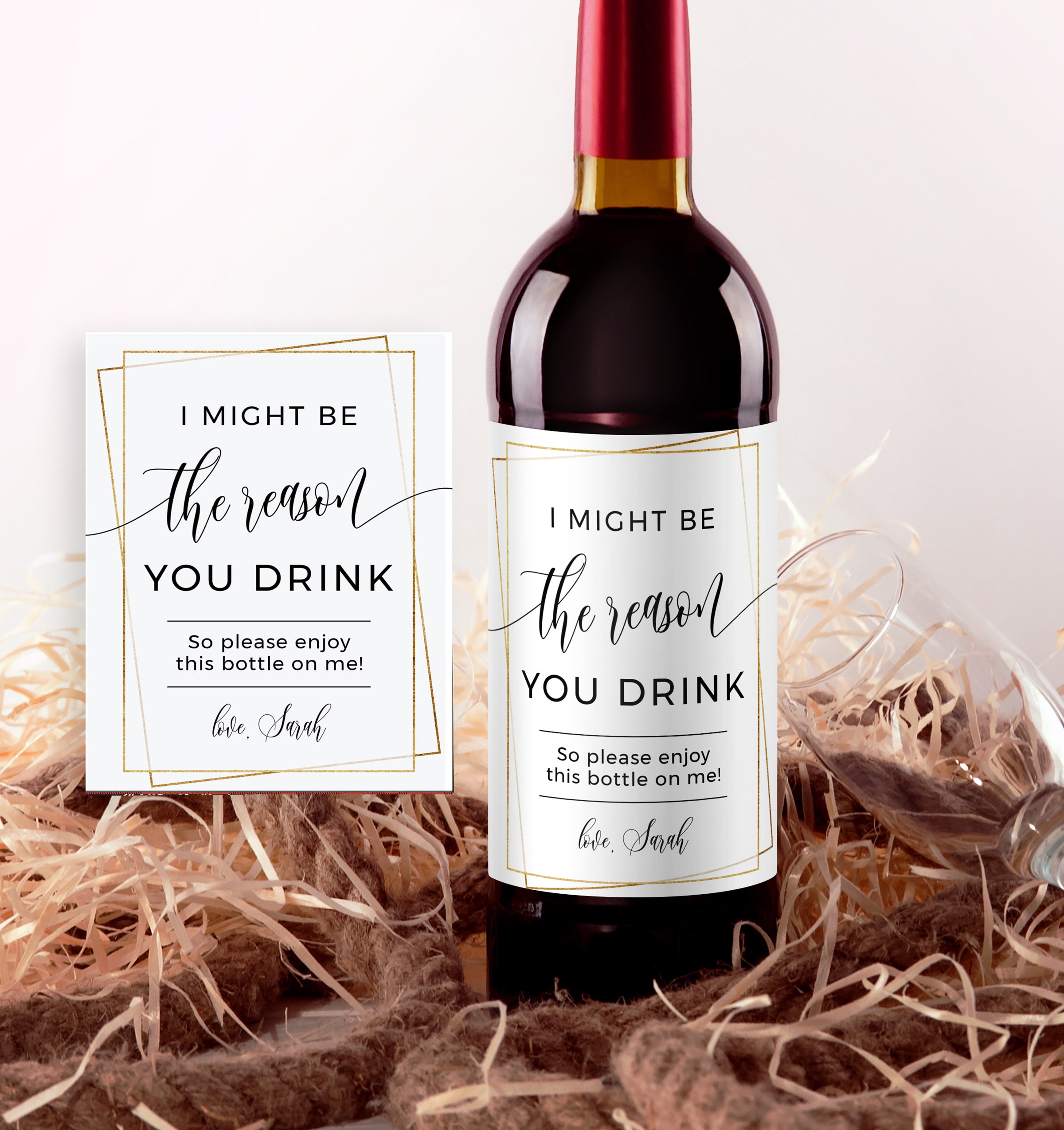 Wine Bottle Label Template Gift for Boss Bosses Day Gift - Etsy