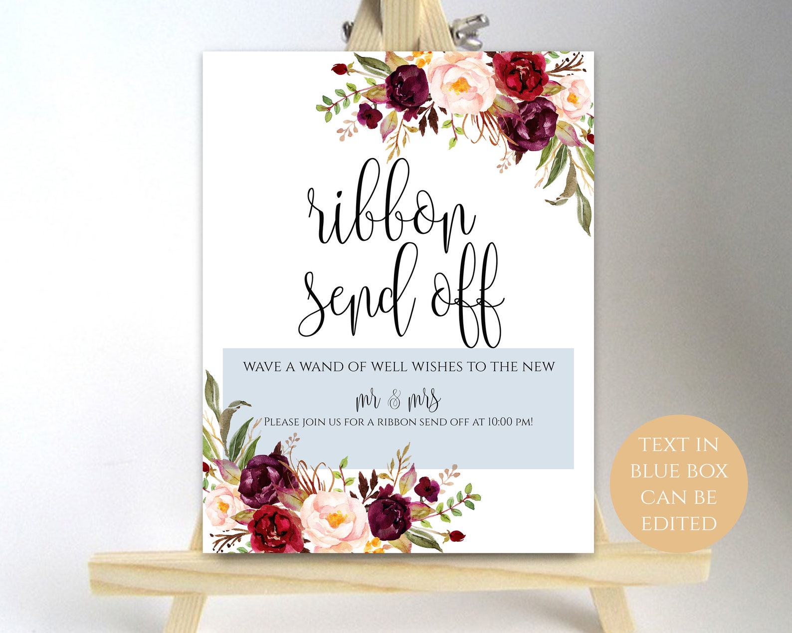 Send off Printable Ribbon Send off Sign Send off Ideas Wedding | Etsy
