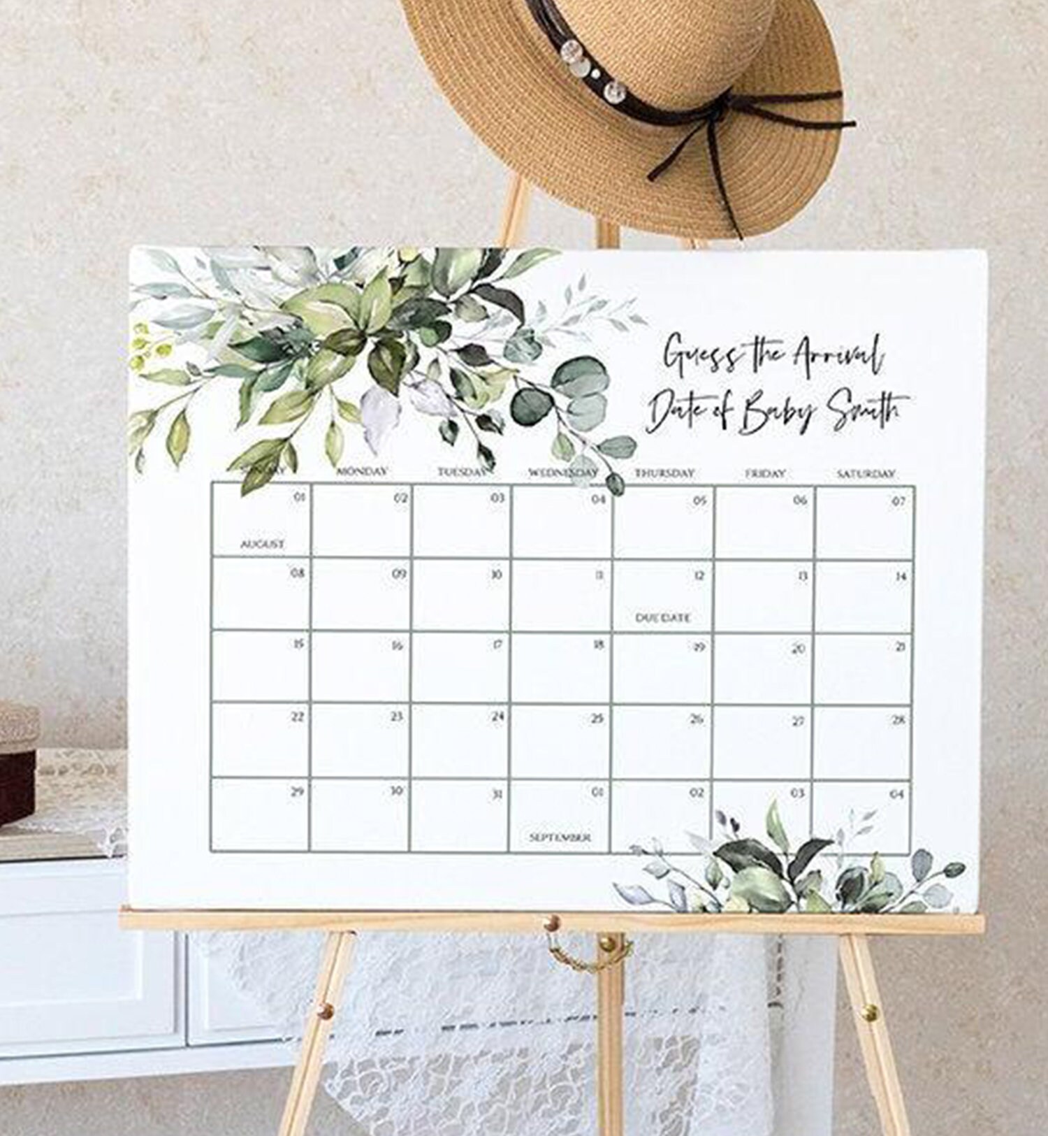 Baby Due Date Calendar Game Baby Birthday Calendar Printable | Etsy