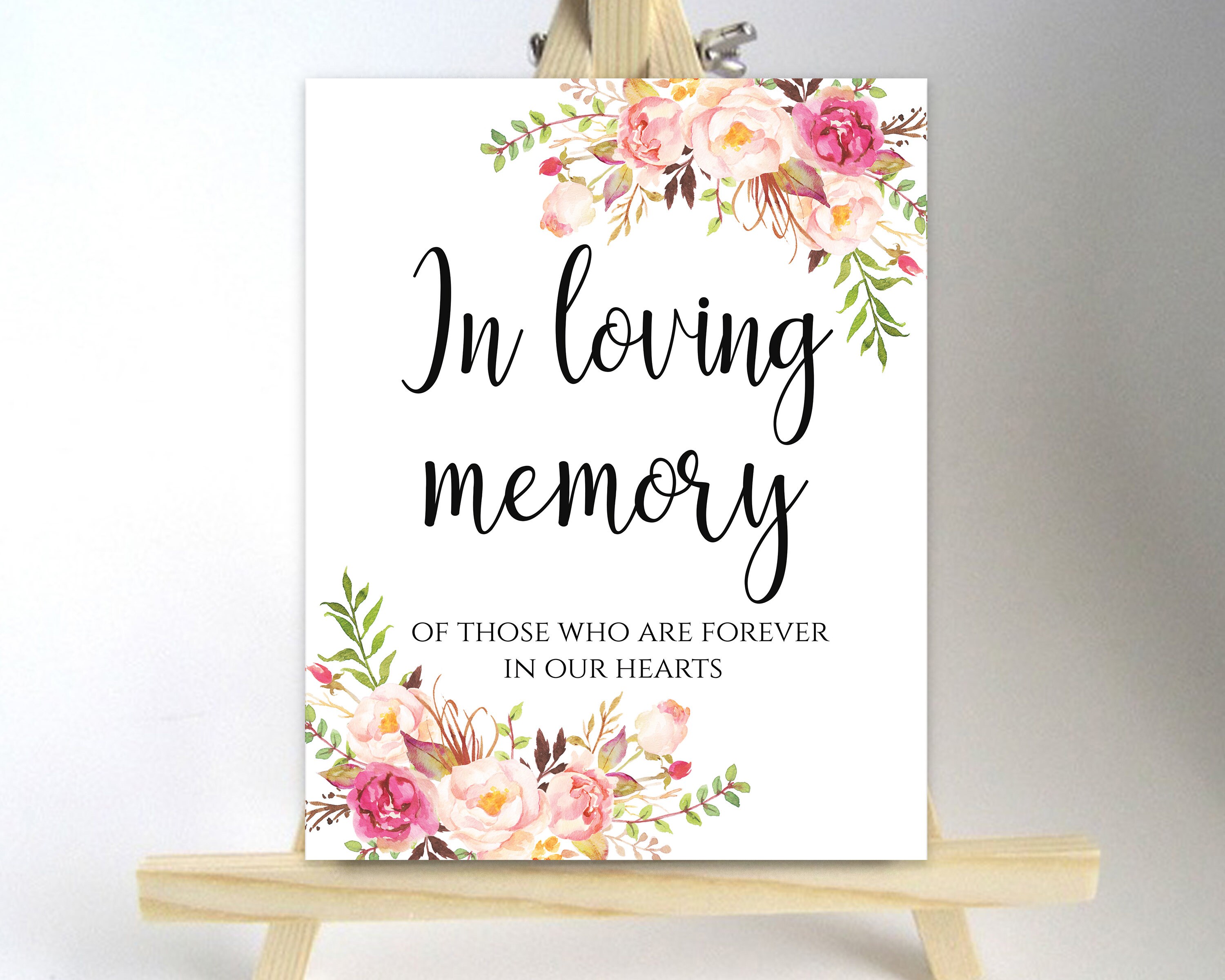 In Loving Memory Sign In Loving Memory Wedding Sign Wedding | Etsy