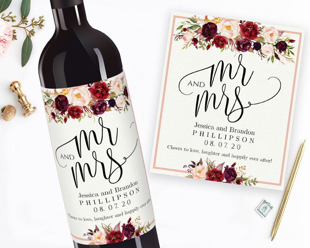 Printable Wedding Wine Labels Editable Wine Personalized Wine Label ...