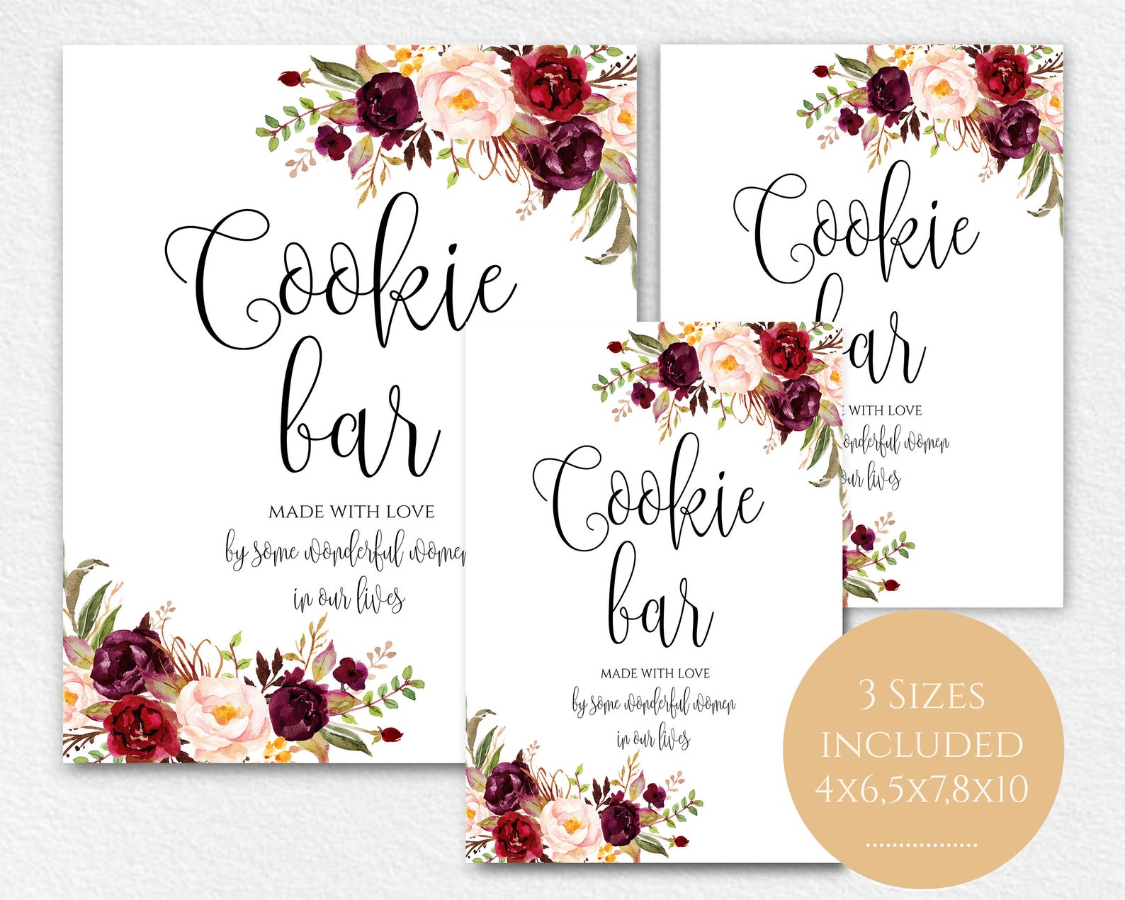 Editable Cookie Bar Sign Cookie Buffet Wedding Cookie Favors | Etsy