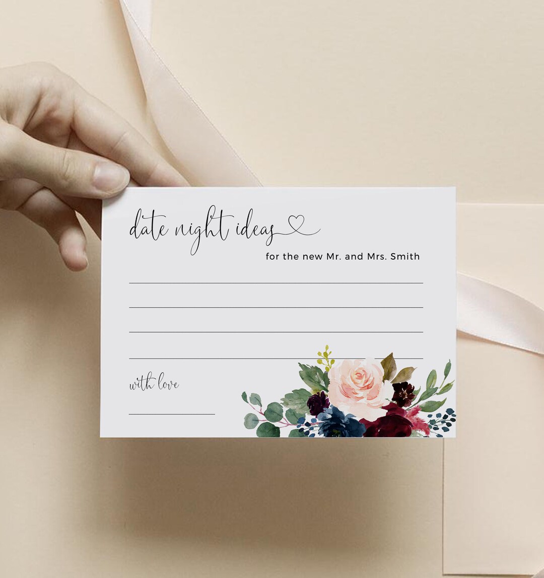 Wedding Advice and Wishes Card, Editable Template, Digital Download ...