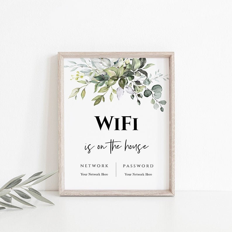Editable WIFI Password Sign: Guest Room Decor (instant Download) - Etsy